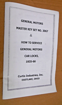 Instruction Manual (Copy) for # 3067 Chevy GM Master Keys Tryout Set ...