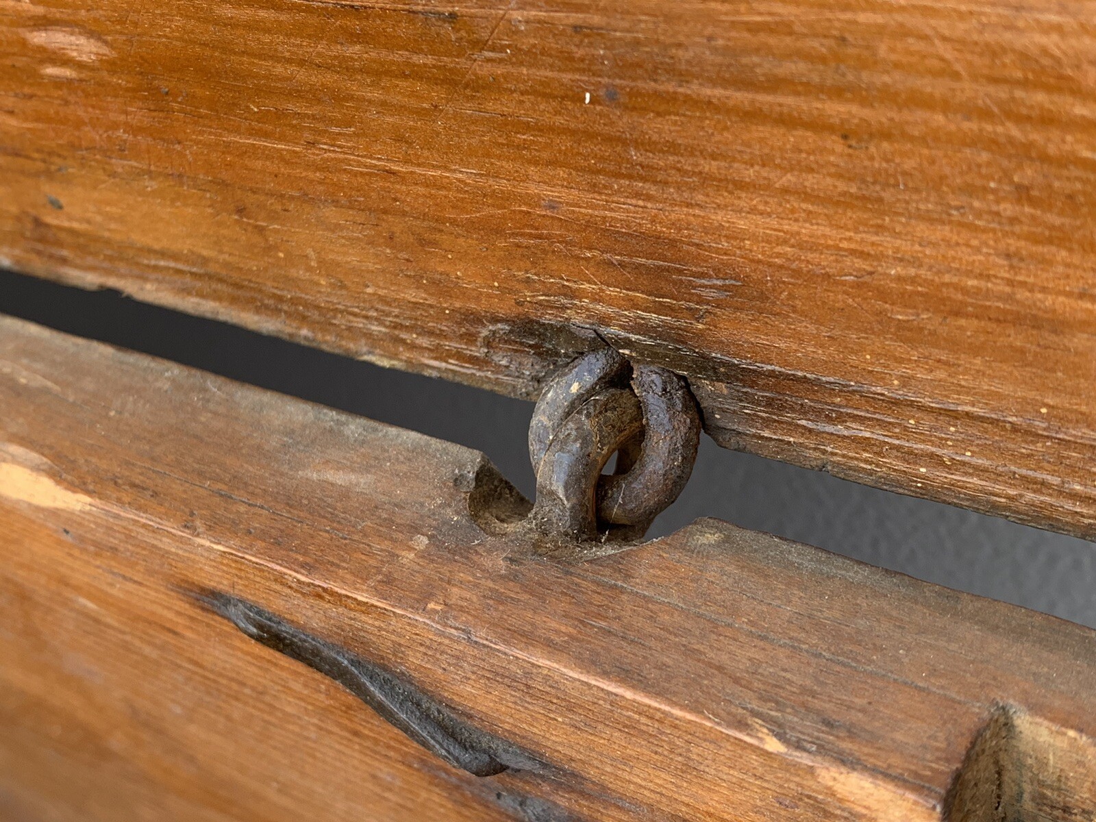 Primitive 18th Century Blanket Board Chest Forged Snipe Hinges Cut Out ...