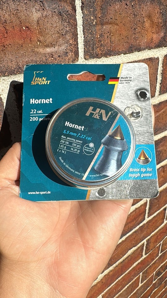 Haendler & Natermann H&N Hornet Air Gun Pellets with Brass Tip Pointed ...