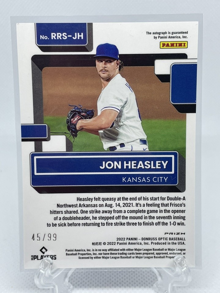2022 Donruss Optic Jon Heasley Red Mojo Prizm Auto Rookie Card SP #45/ ...