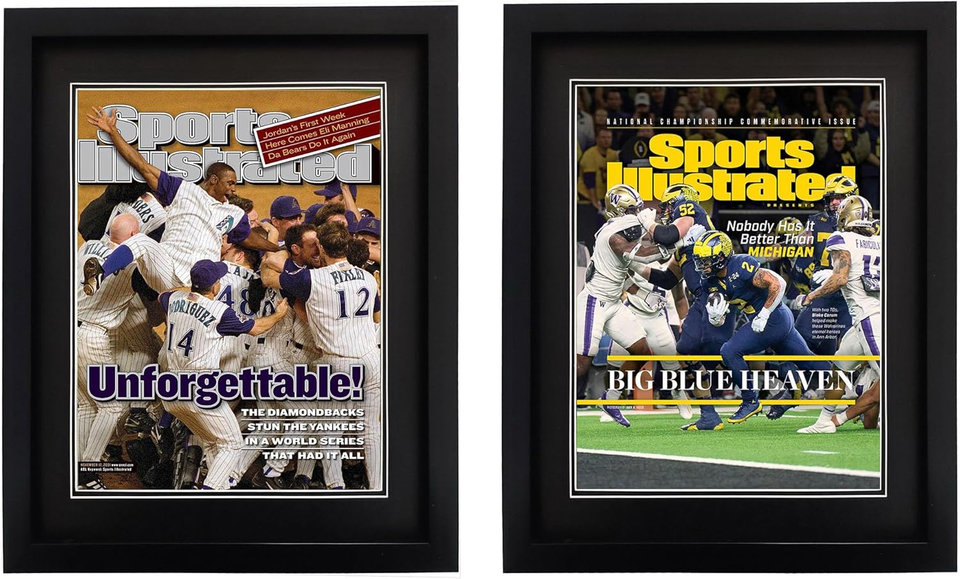 4 Pack Sports Magazine Frames with Double Matting & Hangers - 8.5x11 ...