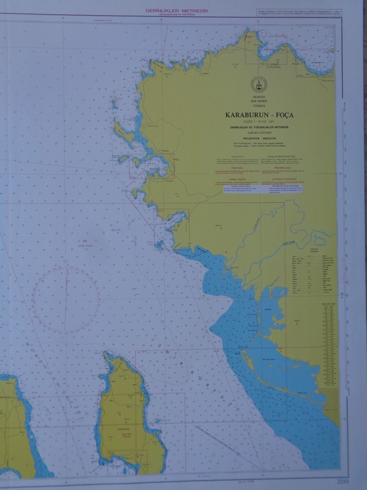 Marine Map / Karaburun - Foça - Turkey - Mediterranean - Aegean Sea ...
