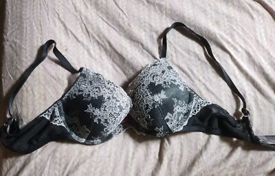 victoria secret Dream Angels Perfect Coverage Bra 34c Black With Lace ...