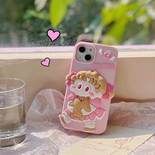 My Girl&Cute Bear Rubber Cell Phone Case Cover for iPhone 11 12 13 14 ...