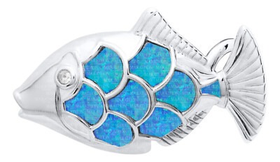.925 SS FISH CLASP with Synthetic Opal Clasp for Lestage Convertible ...