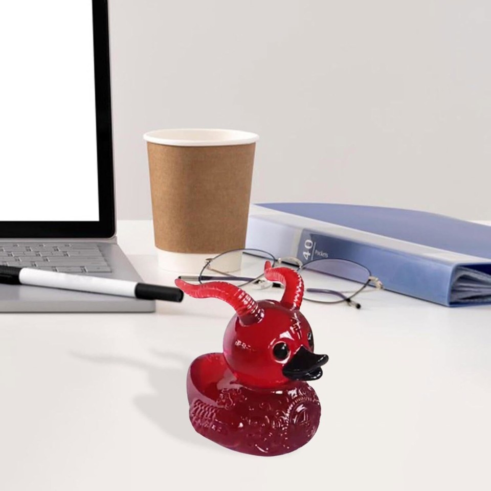 Red Devil Duck Resin Duck Ornament Novelty Home Desk Decor Collectibles ...