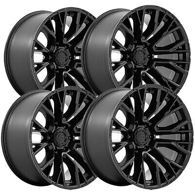 (Set of 4) Fuel D847 Rebar 6 17x9 6x5.5" +1mm Blackout Wheels Rims 17 ...