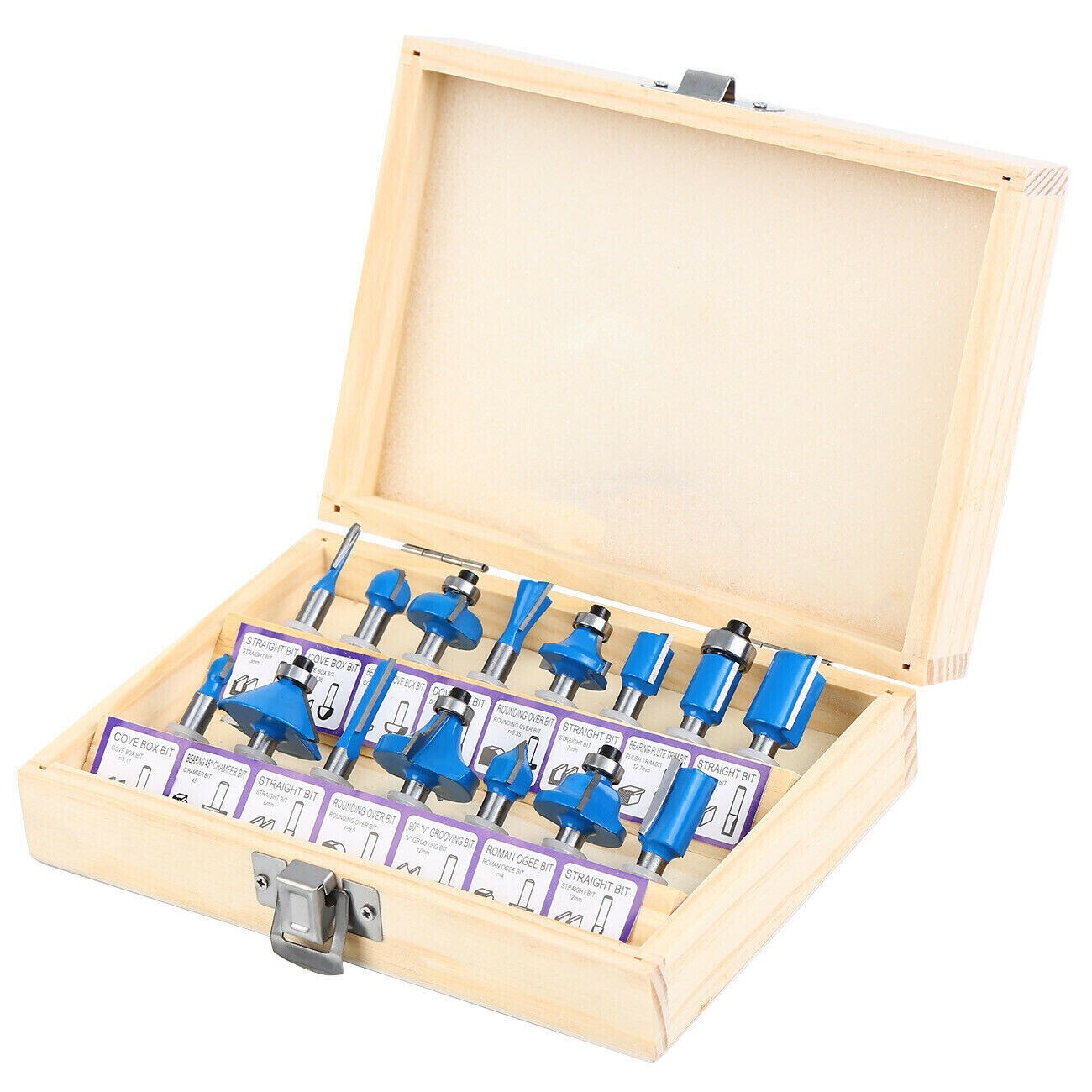 15Pcs Carbon Milling Cutter Router Bit Set Tungsten Carbide Router 1/4 ...