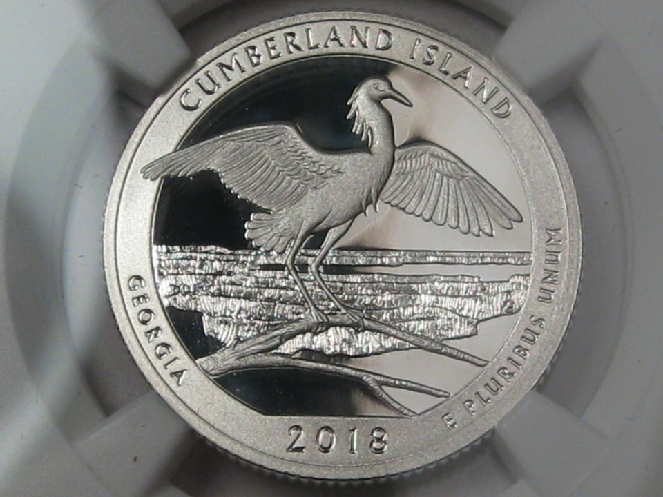 2018-s Proof Silver Quarter Cumberland Island. NGC PF70 U-CAM. Sign ...
