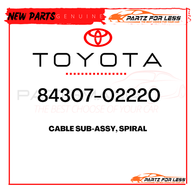 TOYOTA GENUINE 84307-02220 CABLE SUB-ASSY, SPIRAL W/SENSOR 8430702220 ...