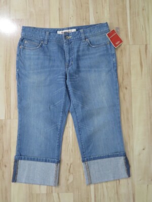 New Junior’s Mossimo Denim Cuffed Low Rise Fashion Fit Blue Jean Capris ...