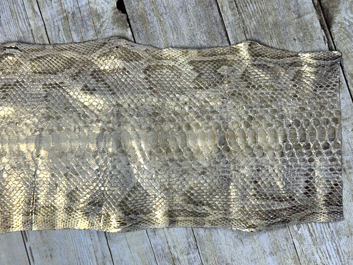 Gold tint on Burmese Python Genuine Snake Leather real hide snake skin ...