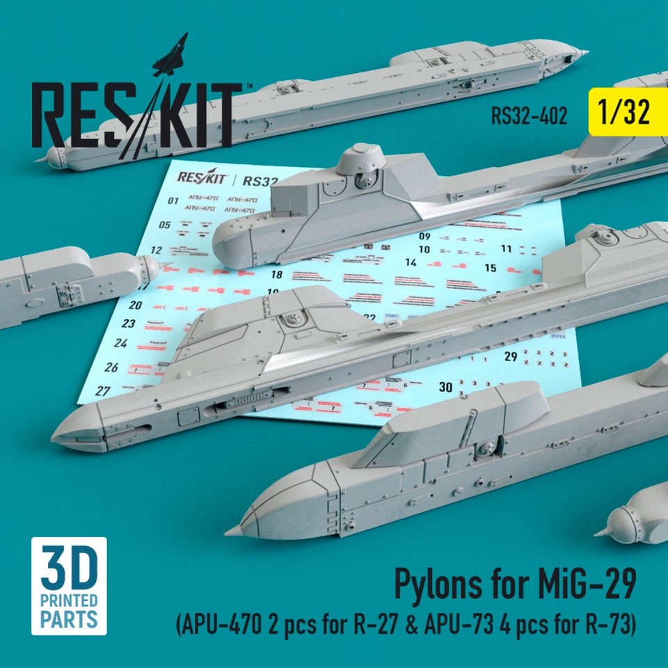 ResKit RS32-0402 Scale 1:32 Pylons for MiG-29 for scale model kit | eBay