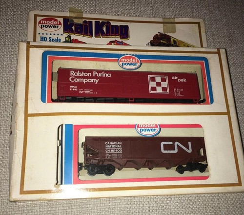 2 Model Power Rail King HO scale Purina Box Car And Canadian National ...