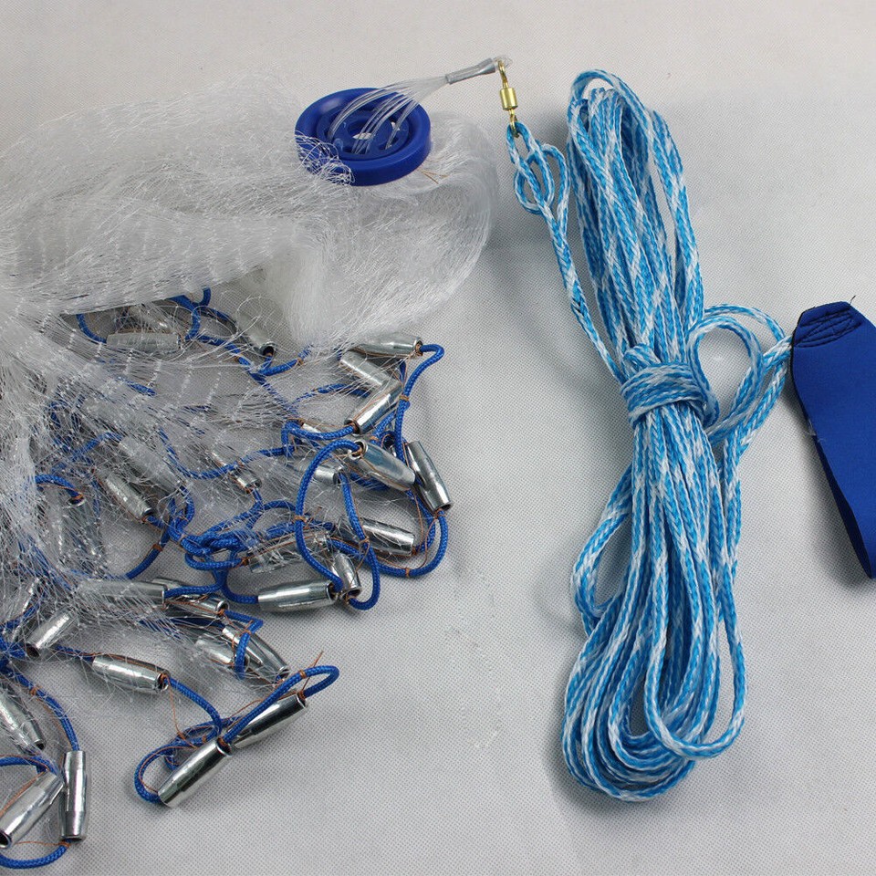 Top Pocket Prawn Cast Net 18 FT, 22 FT Drop; Mono Best Quality Chain ...