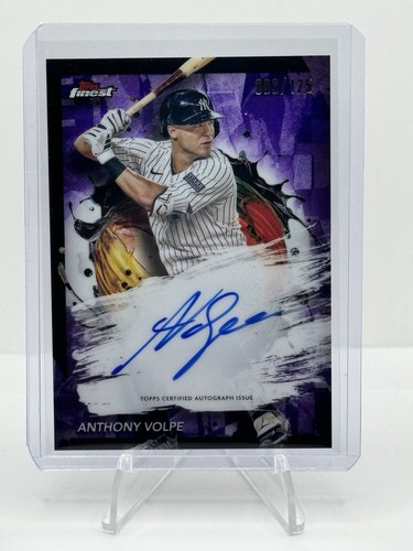 2024 Topps Finest Anthony Volpe Purple Refractor Autograph /125 Yankees ...