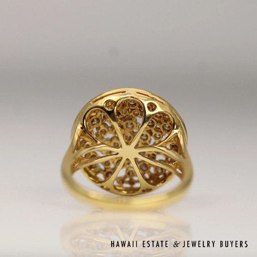 Fancy Chocolate Diamond 19mm Circle 18k Yellow Gold Ring Size 6.5 | eBay