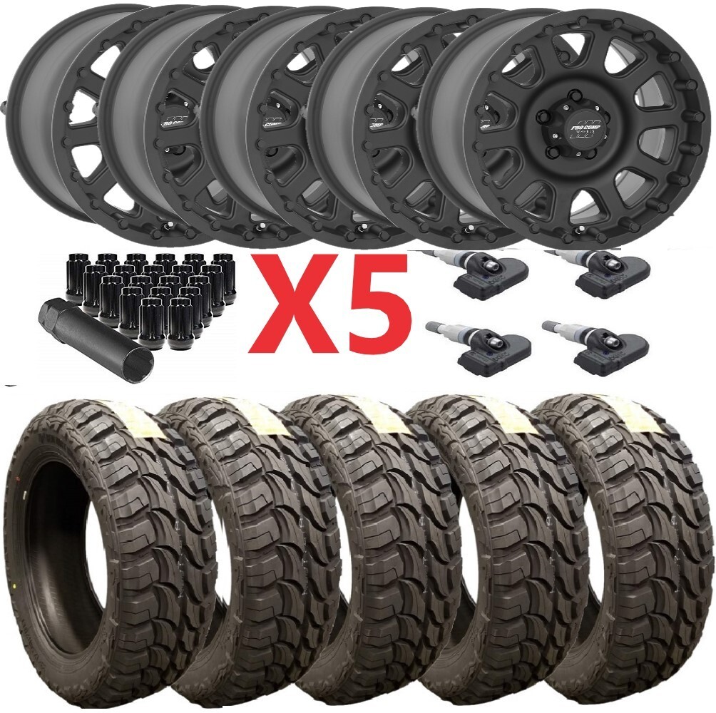17 PRO COMP BANDIDO BLACK WHEELS TIRES 33125017 FITS JEEP WRANGLER SET ...