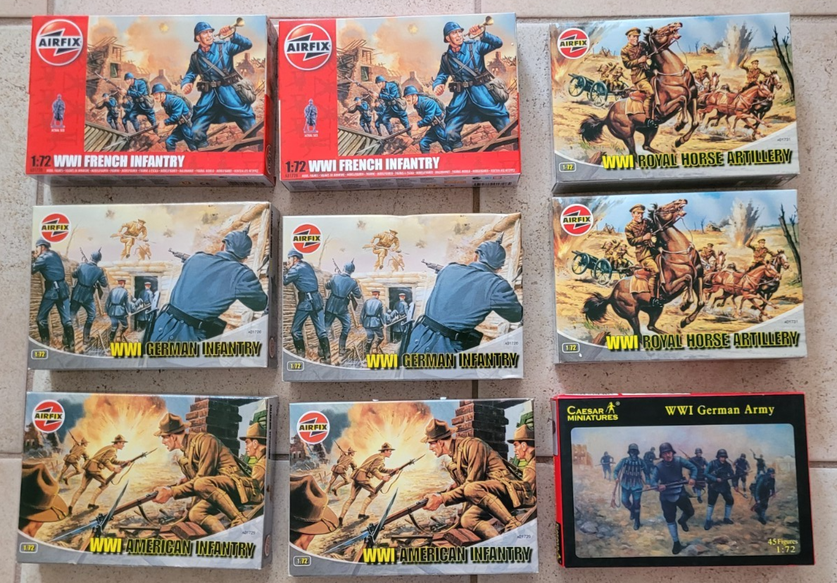 Lot of 9 Boxes with vintage WW1 soldiers of four countries- (AIRFIX ...