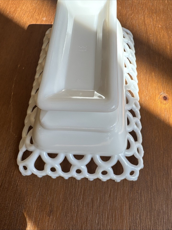 Vintage Westmoreland White Milk Glass Lattice Candy Dish | eBay