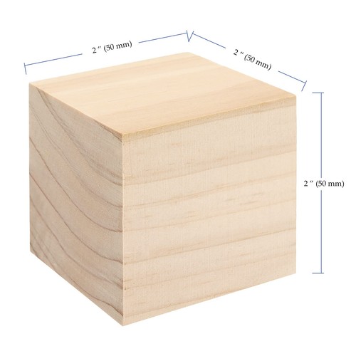 30 PCS 2 Inch Wood Blocks 5x5x5cm Premium Natural Solid Blank Wooden ...
