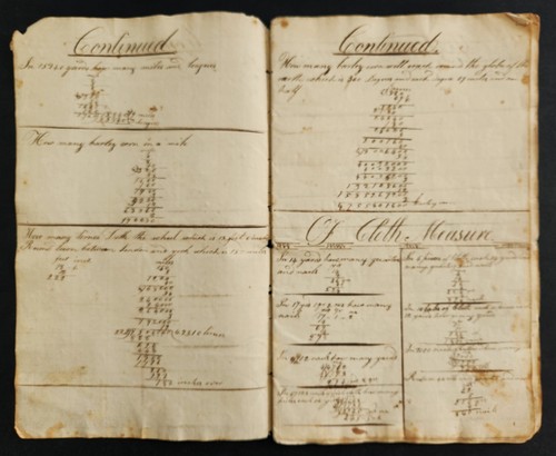 1815 antique MATH CYPHER PENMANSHIP fraktur ABRAHAM WEAVER calligraphy ...