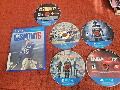 Lot of 6 PS4 Games Uncharted NBA2K17 The Show 16 & 17 The Division ...
