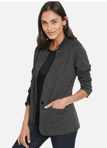 NEW Banana Republic Black and White Herringbone Knit Blazer Size Medium M NWT | eBay