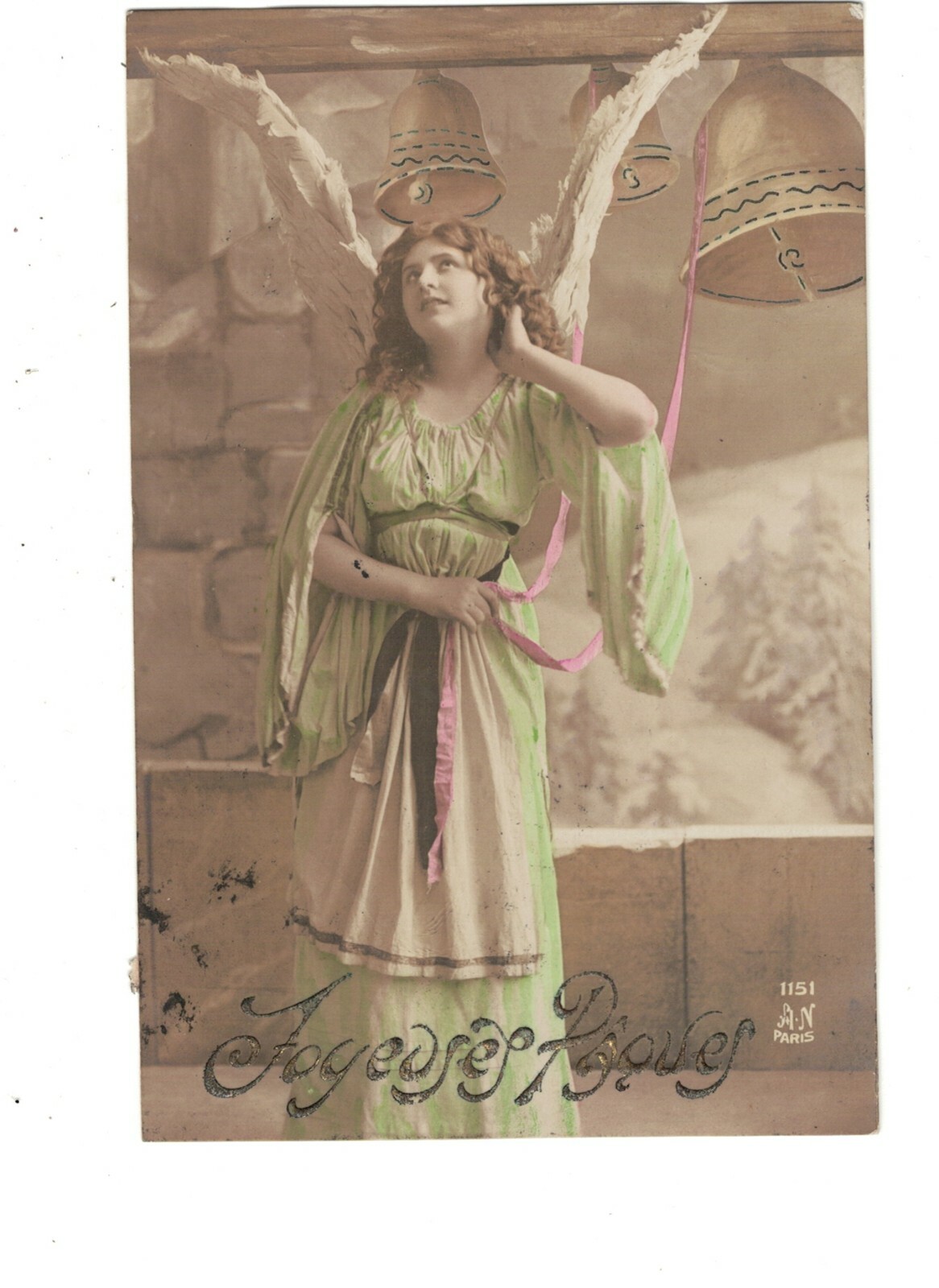 SA3349 GUARDIAN ANGEL RINGING THE EASTER BELL HOLY RELIGION, CATHOLIC ...