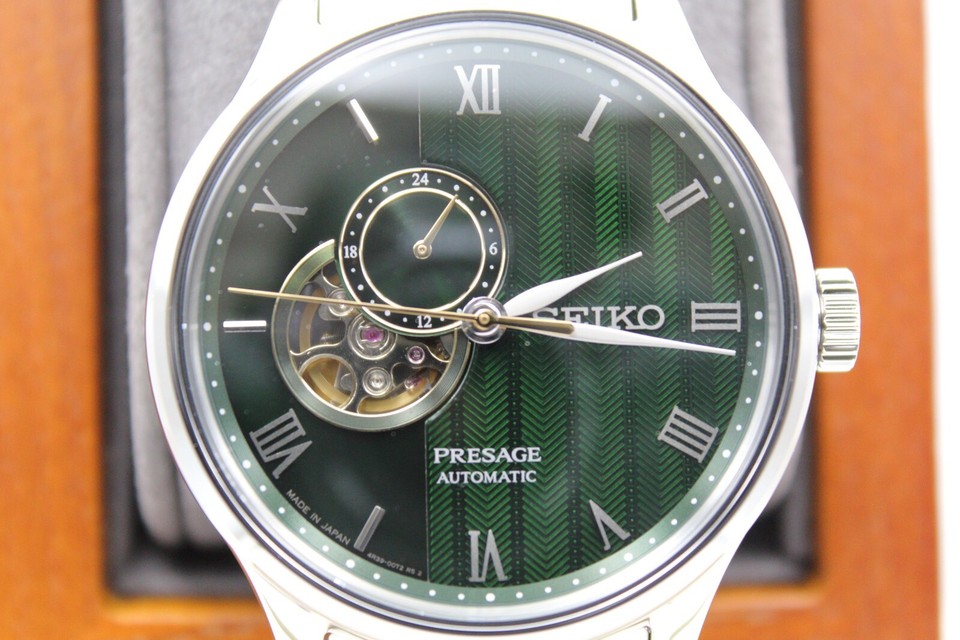SEIKO SARY237 PRESAGE Green Garden Open Heart Men's Watch in Box NEW | eBay