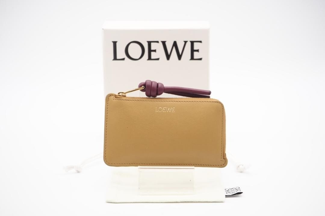 LOEWE L-shaped zipper coin case calf knot coin card h… - Gem