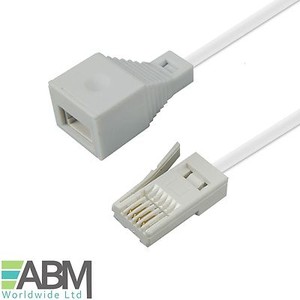 RJ11 UK Male to UK Female BT Telephone Extension Cable 2M 3M 5M 10M 15M ...