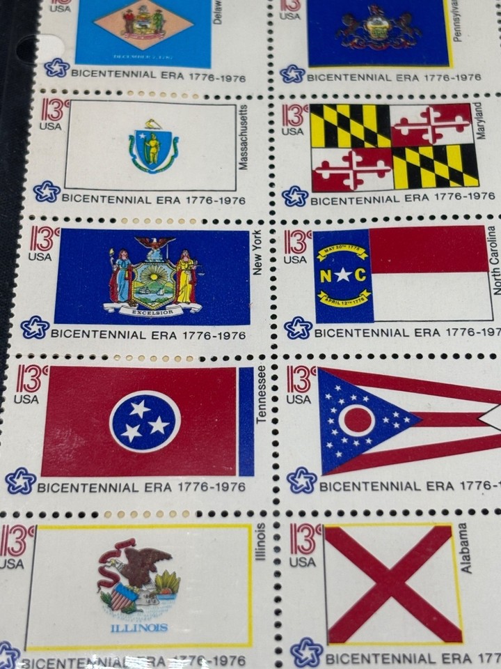 Bicentennial Era 1776-1976 USA State Flags 13¢ Stamp Sheet | eBay