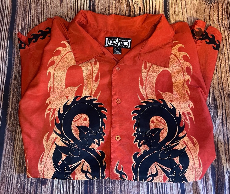 Vintage Steve and Barry's Club Men's Shirt Dragon Print Button XXXL 90 ...