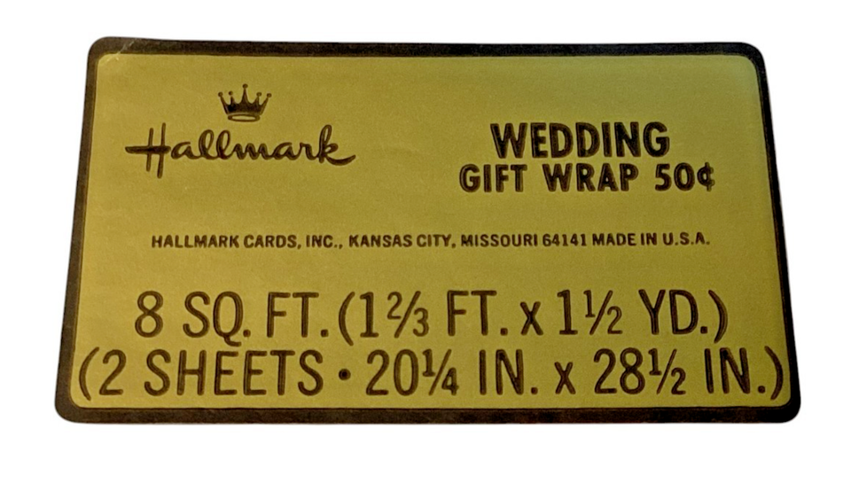 Vintage Hallmark: Wedding Gift Wrapping Paper, 2 Sheets 8 Square Feet ...