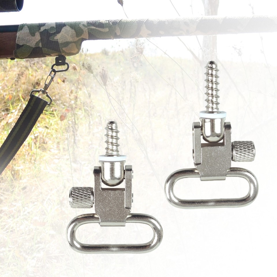 1"/1.25" Rifle Sling Mounting Set Quick Detach Steel Swivels Screw Stud ...