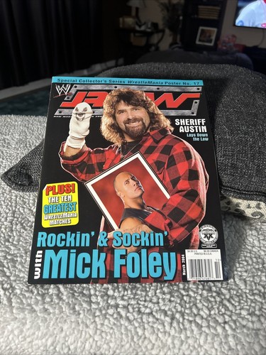 MICK FOLEY WWE RAW MAGAZINE MARCH 2004 w/WRESTLEMANIA X-7 CENTERFOLD ...