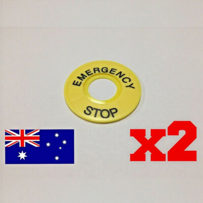 x2 - Emergency Stop Ring Label For 22mm Emergency Stop Push Button ...