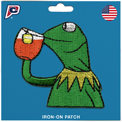 Frog Sipping Tea DIY Iron On Embroidered Applique Patch | eBay