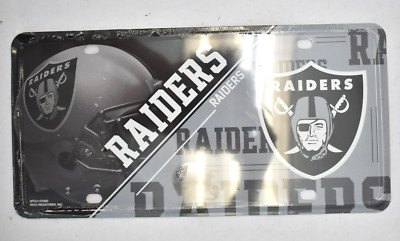 Oakland Raiders Metal Auto Tag License Plate Split Design 6" x 12" By ...
