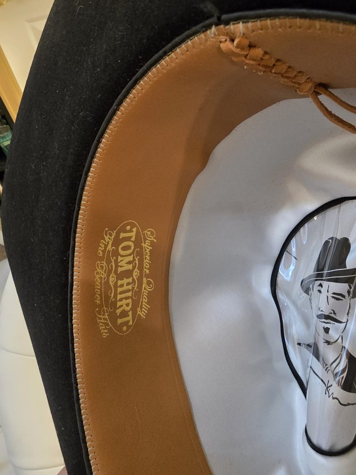 Handmade collectible Doc Holliday cowboy hat by Tom Hirt signed by Val ...