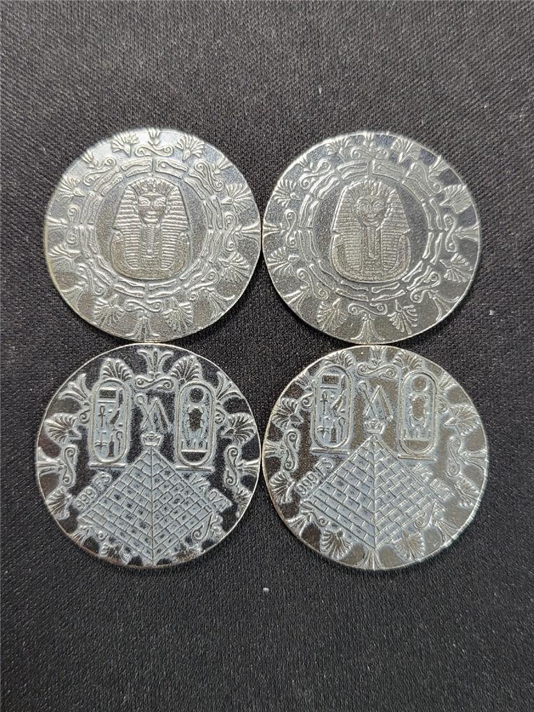 (4) Old World Style Egyptian King Tut W/Pyramid 1/4 oz .999 Silver ...