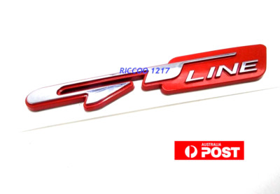 GT-Line badge for KIA, Peugeot red & chrome 11.5 x 1.8cm OEM style GT ...