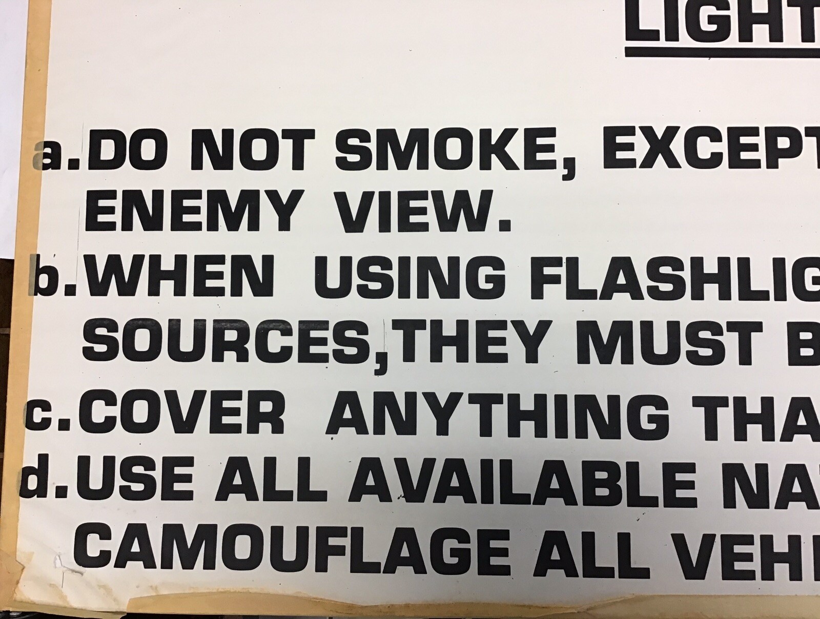 Vietnam Era Military Training Poster “Noise & Light Discipline” | eBay