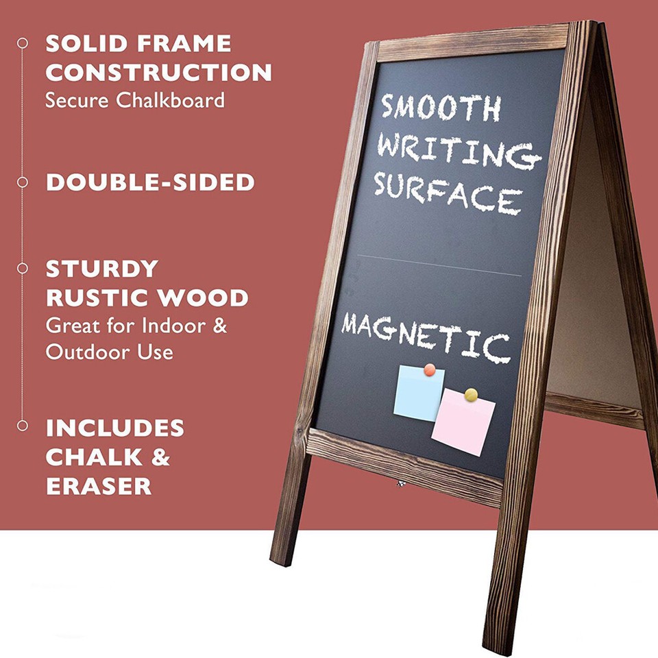 Large Outdoor Double Side Sidewalk Wooden A Frame Chalkboard Magnetic ...