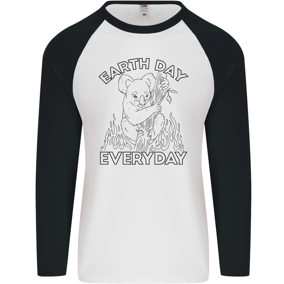 Koala Bear Earth Day Everyday Climate Change Mens L/S Baseball T-Shirt ...