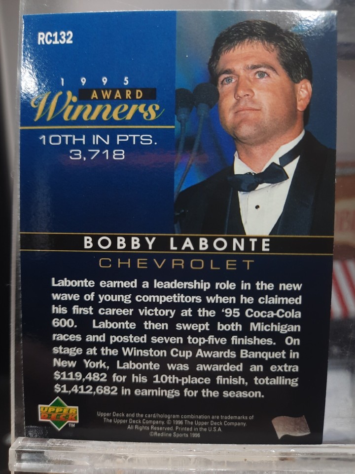 1996 Upper Deck Nascar Bobby Labonte Trading Card #RC132 | eBay
