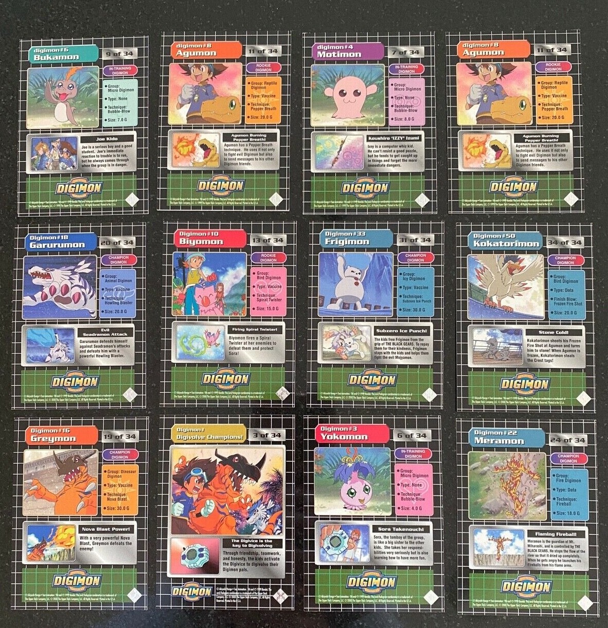 DIGIMON 1999 Upper Deck cards HOLOGRAM lot of 12 | eBay