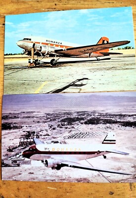 BONANZA Airlines Postcards 2 Douglas DC-3 | eBay