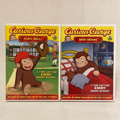 Curious George Plays Ball! and Sweet Dream DVDs 16 Shows Total PBS ...